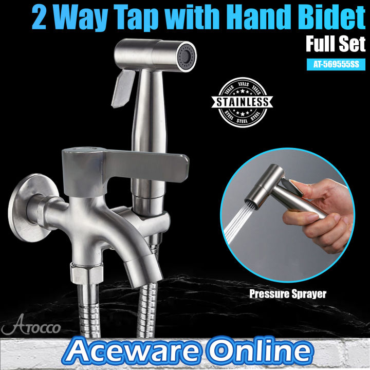 AT-569555SS Full Set Stainless Steel Two Way Tap Bathroom Two Way ...