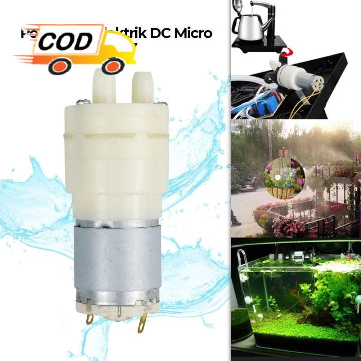 Pompa Air Elektrik DC Micro Water Pump 12V 5W Daya Semprot Kuat Cuci ...