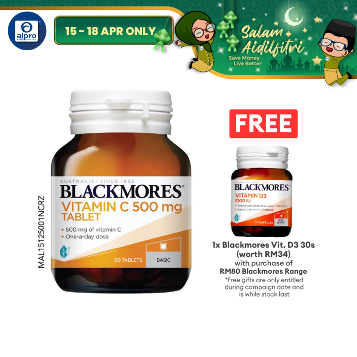Blackmores Vitamin C 500mg 60s | general health / immunity / collagen ...