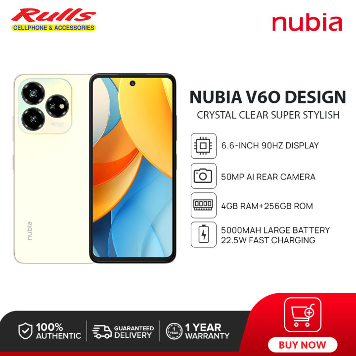 Nubia V60 Design Smartphone | 4GB+256GB | 50MP AI Camera | 6.6-inch 90Hz Display | 5000mAh ...