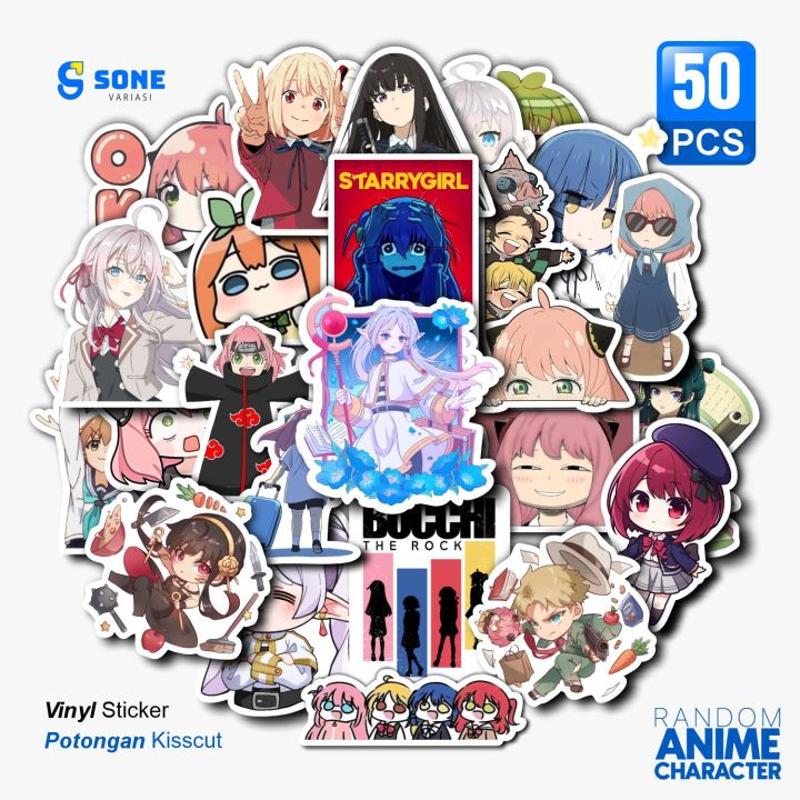 Stiker Random Anime Character Aesthetic Paper Vinyl Anti Air Aksesoris ...