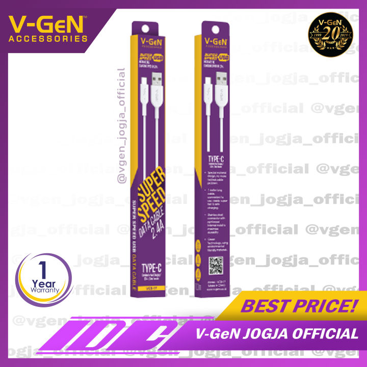 Kabel Type C V-GeN VCB-17 2.4A Fast Charging 1 Meter | Lazada Indonesia
