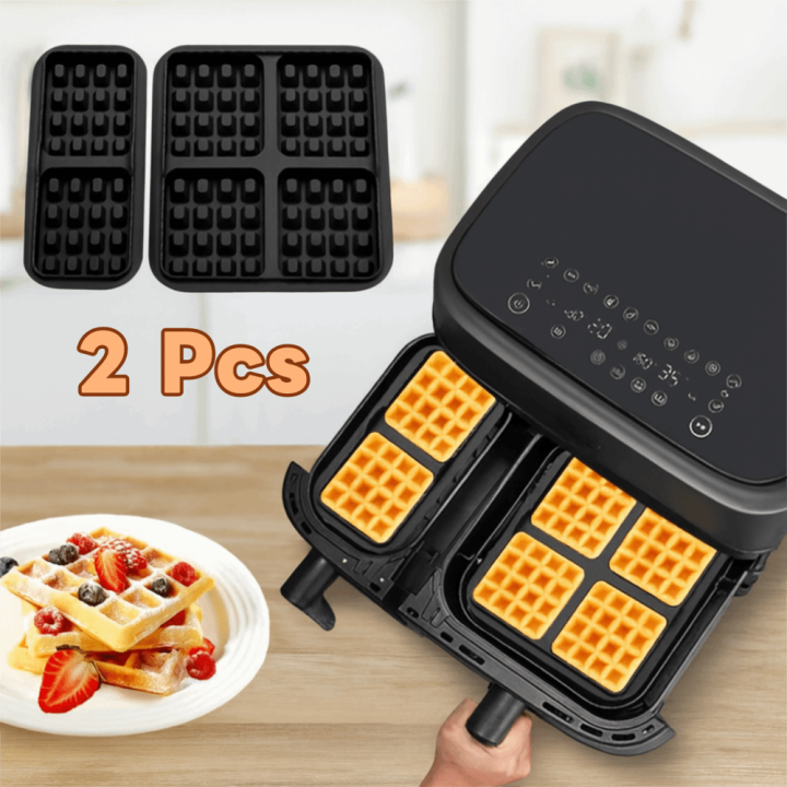WENSH 2 Piece Chịu nhiệt Khuôn bánh quế Air Fryer Hình vuông/hình chữ ...