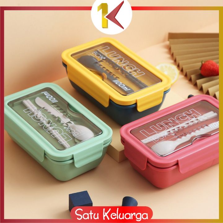 SK-C479 Tempat Makan Lunch Box Set Free Sendok Garpu Kotak Makan Transparant Bento Box / Kotak ...