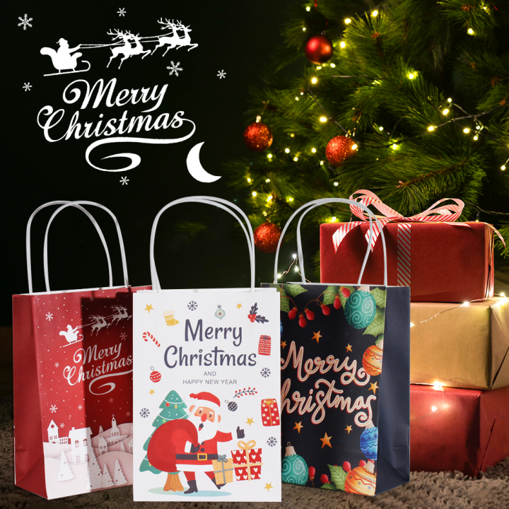 Pack of 6 PCS Christmas Gift Paper Bag | Shopping Bag | Gift Bag | Xmas ...