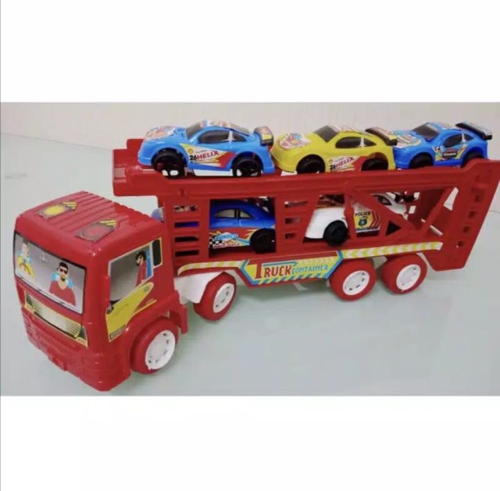 MAINAN TRUCK CONTAINER SET / TRUCK MIKA / PENGANGKUT MOBIL / TRUK ...