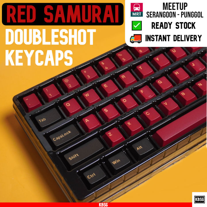 Red Samurai Cherry Profile PBT Double shot Keycaps for Mechanical ...