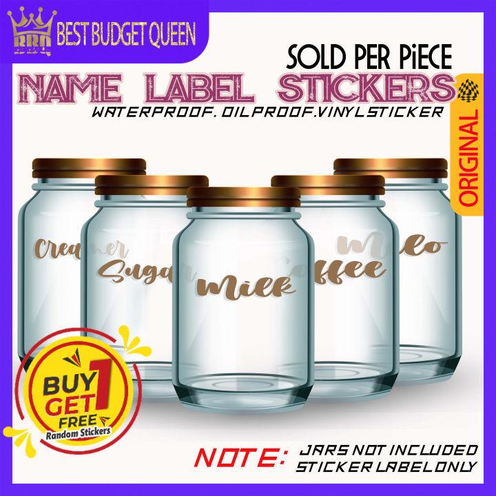 Vinyl Sticker Label for kitchen and pantry Condiments waterproof ...