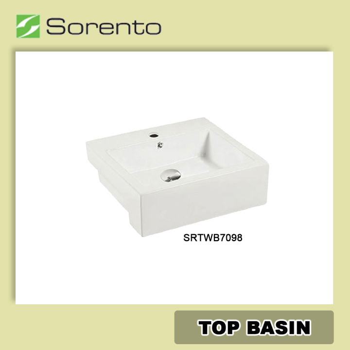 SORENTO SEMI RECESSED BASIN / Top Wash Basin (WHITE) SRTWB7098 | Lazada