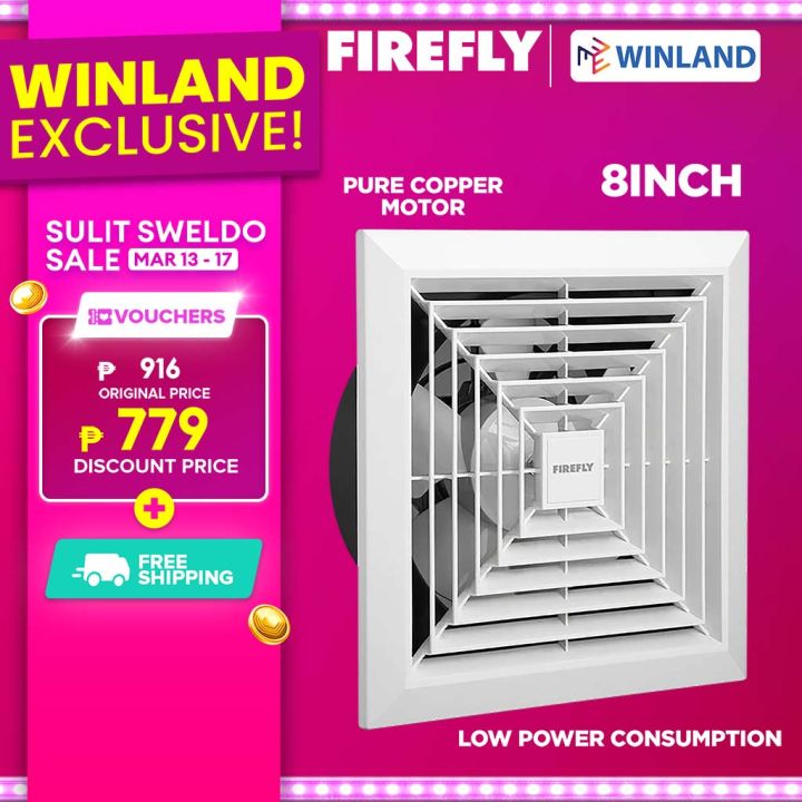 Firefly by Winland 8inch-12inch Ceiling Mounted Exhaust Fan Wide Radial ...