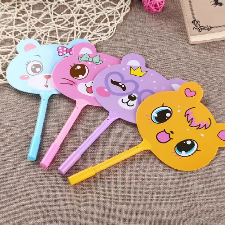 Kitty Fruits Hand Fan Cartoon Cure Cat Handheld Portable Fan Round Fan ...