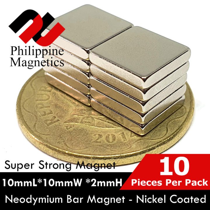 10 Pieces. 10mm x 10mm x 2mm Neodymium Magnet Super Strong NdFeB ...