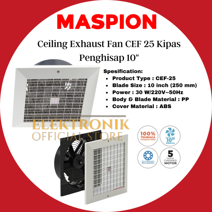 CEILING EXHAUST FAN MASPION CEF 25 Kipas Exhaust | Lazada Indonesia