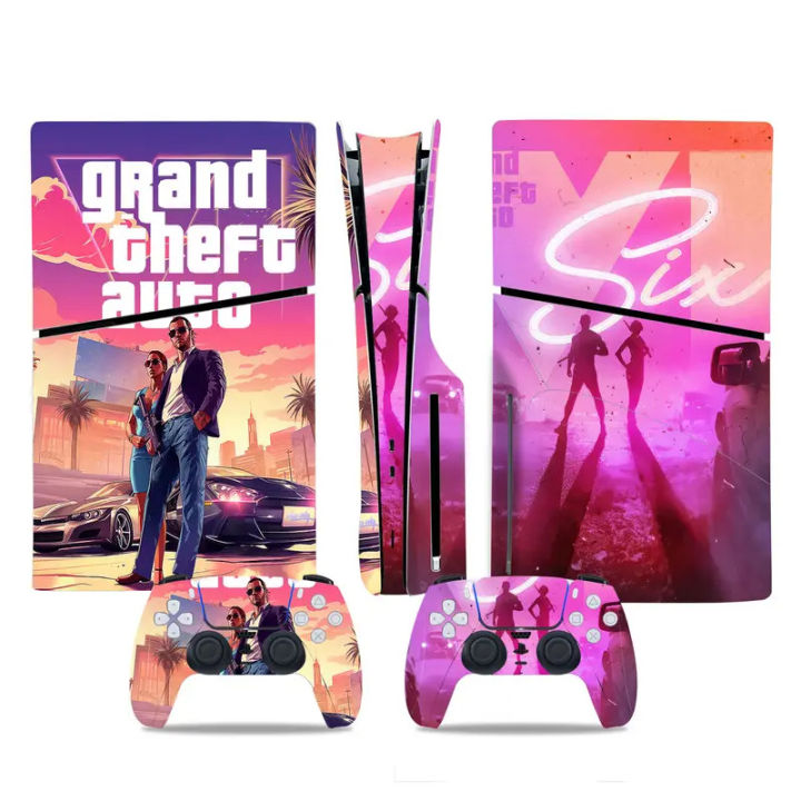 Grand Theft Auto VI GTA 6 PS5 Slim Disc สติกเกอร์รูปลอกสำหรับคอนโซลและ ...