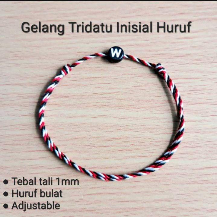 Gelang Tridatu Bali Asli Inisial Dewasa dan Anak / Gelang Tridatu Bali Asli Huruf (Tali 1mm ...