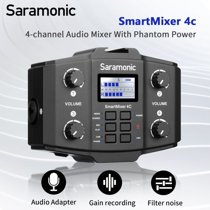 Saramonic SmartMixer 4C 4-Channel Microphone Mixer With 48V Phantom ...