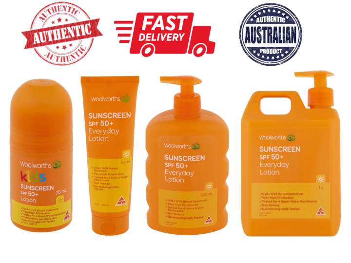 Woolworths Sunscreen SPF 50+ Everyday Lotion (1L) and (500 ml) | Lazada PH