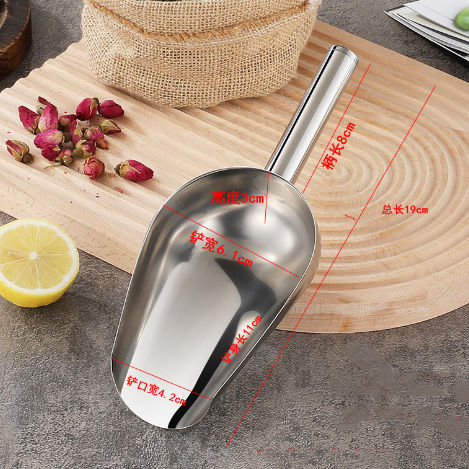 Metal Ice Scoop Stainless Steel Ice Scooper Large Capacity Thickened ...