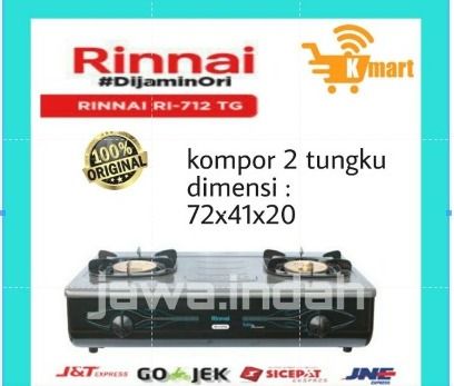 Kompor Gas RINNAI 2 tungku Turbo burner RI 712TG gas stove SNI | Lazada ...