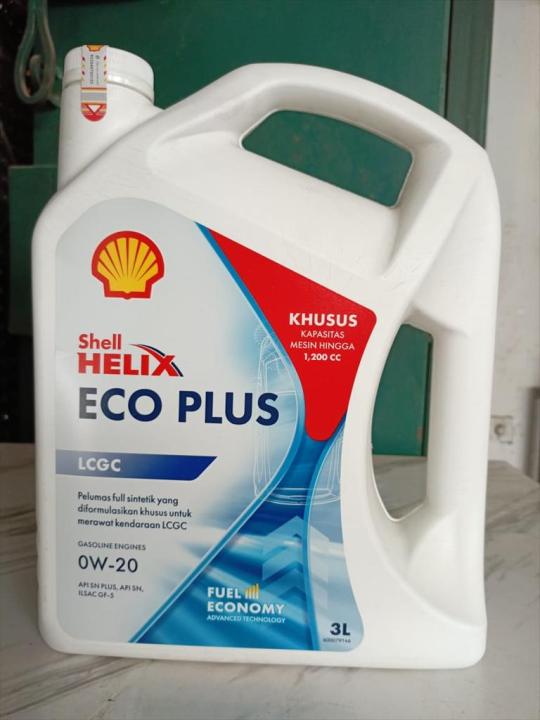 Oli Mesin Shell Helix ECO Plus LCGC 0W-20 Galon 3 Liter Scan Barcode ...