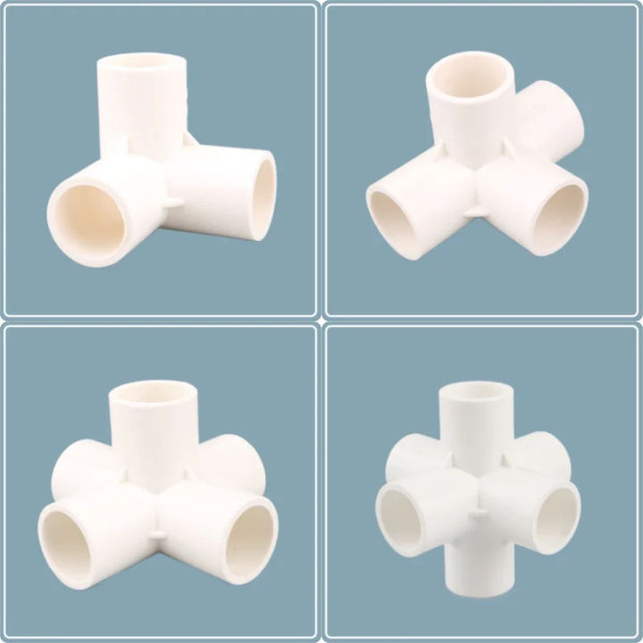 2025ID 20/25/32mm 3-way/4-way/5-way/6-way Three-Dimensional PVC Connector Water Supply Fittings ...