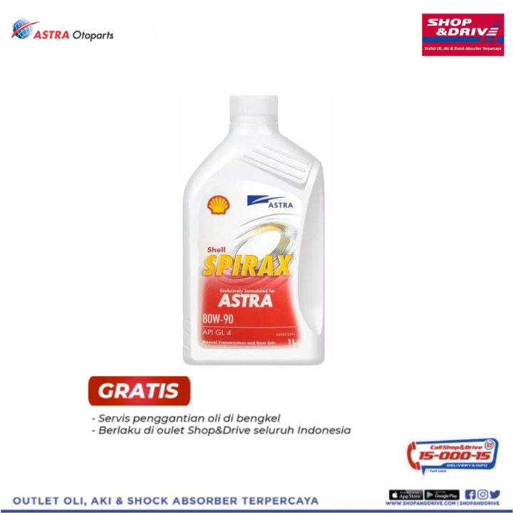 Oli Shell Paket 4 Liter Oli Shell Spirax Astra 80W90 + Penggantian | Lazada Indonesia