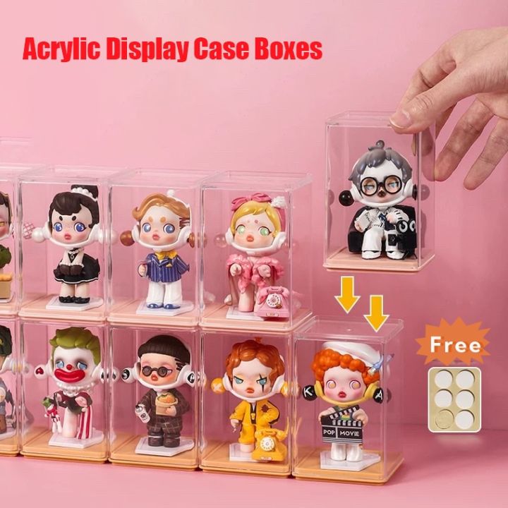 6PCS Set POP MART Acrylic Display CaseAcrylic Display Case Transparent ...