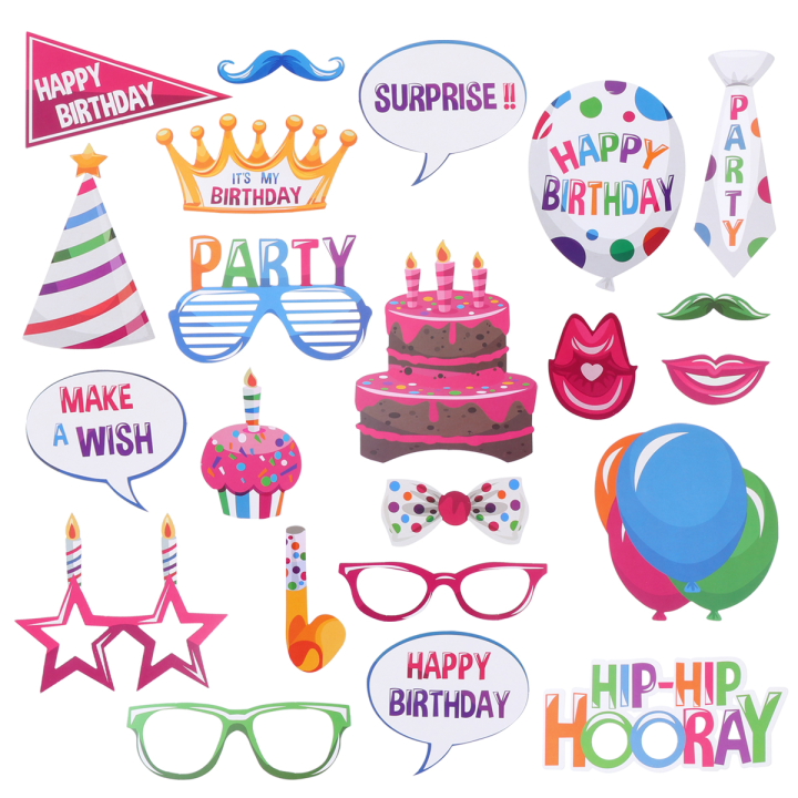 Happy Birthday Photo Booth Props Funny Birthday Decor For Celebrating ...