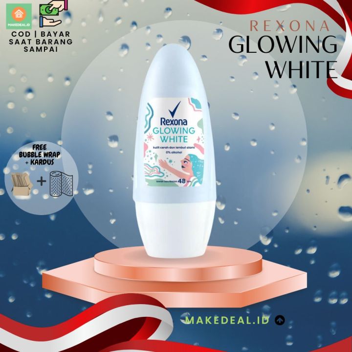 Rexona Deodorant Roll On Glowing White 40ml Anti Bakteri | Lazada Indonesia