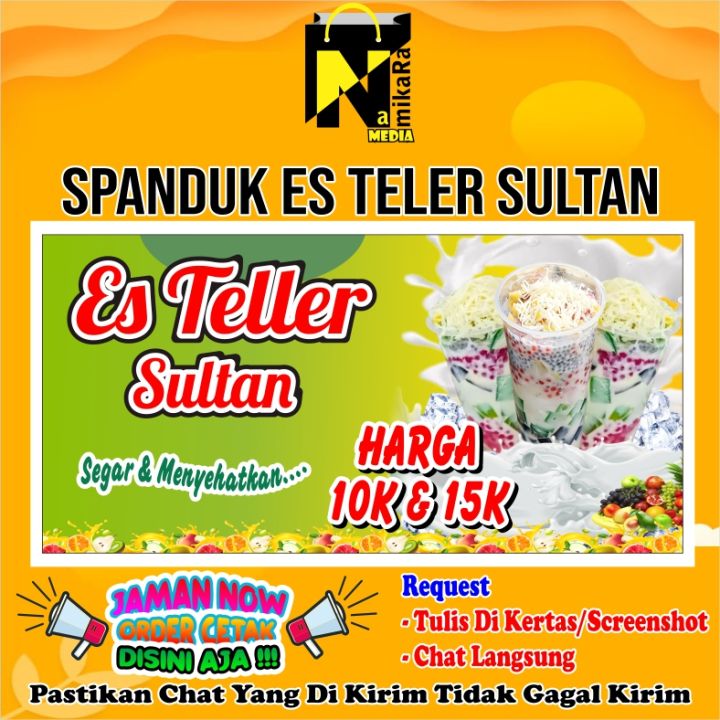 SPANDUK BANNER es teler sultan ukuran 150x70 / banner es teler viral ...