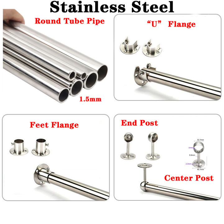 Stainless steel Round Tube/Pipe 1.5mm Thick Curtain Rod Holder(Center ...