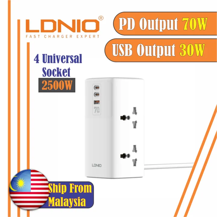 LDNIO Tower Extension SC4383 4 Universal Socket with PD 70W ...