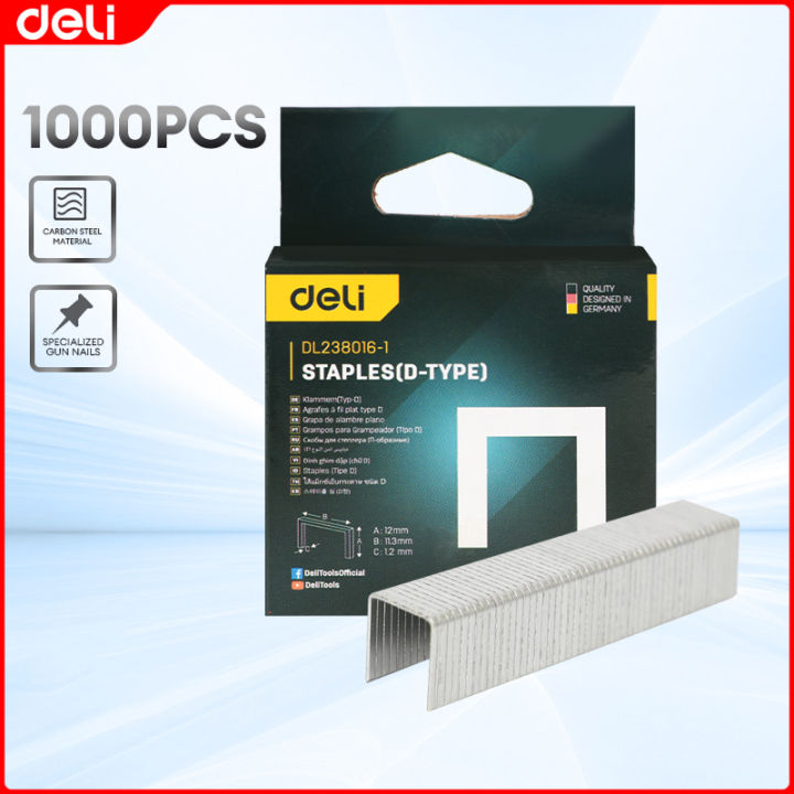 Deli 2000Pcs Door Nail Stapler Staple Wire Nail For Gun Tacker Stapler ...