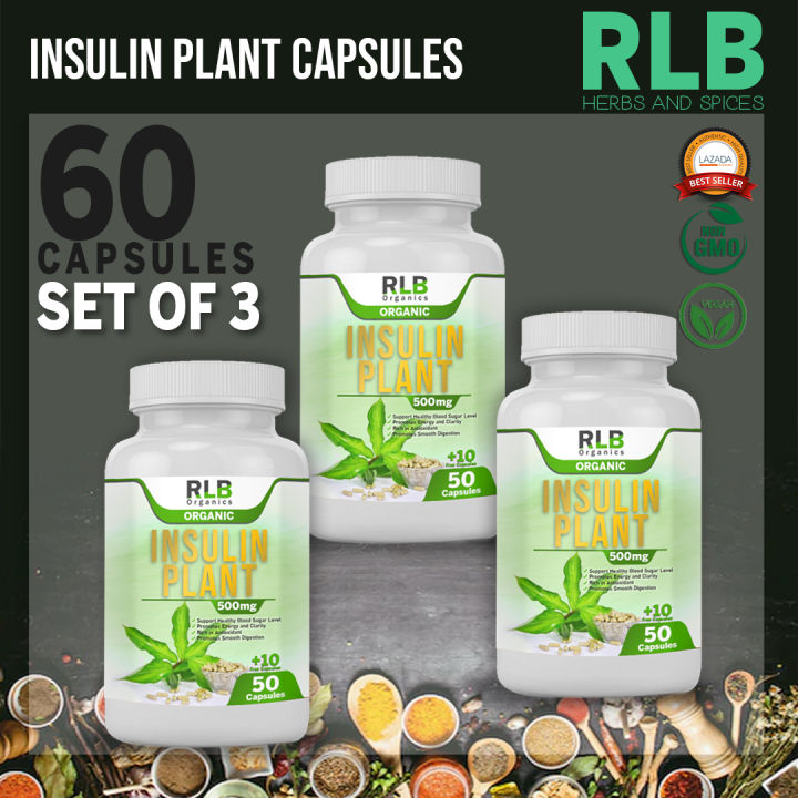 Set of 3 Insulin Plant Capsules 60 pcs Liver damage Organic Diabetic ...