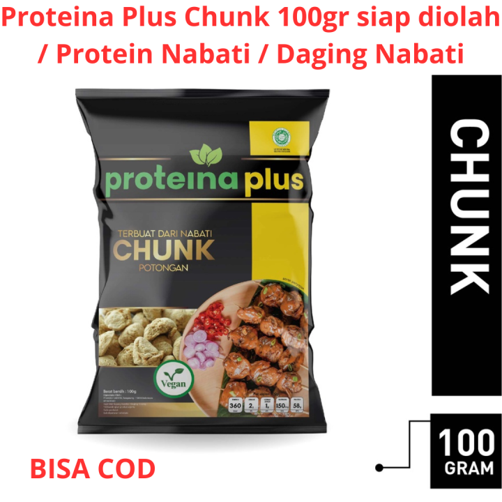 Proteina Plus Chunk 100gr siap diolah / Protein Nabati / Daging Nabati ...
