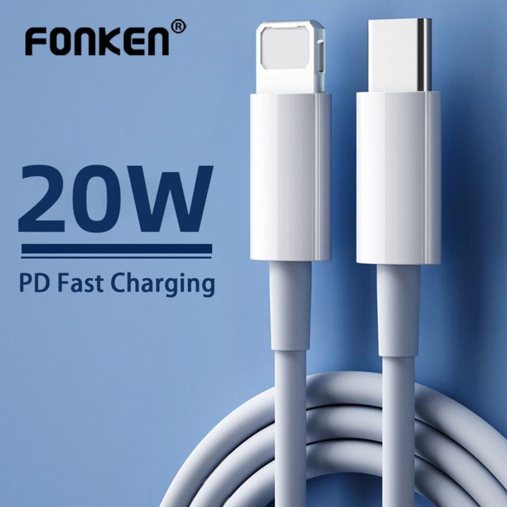 FONKEN PD 20W USB C เป็น Lightning PD สายชาร์จอย่างรวดเร็วถ่ายโอนข้อมูล ... FONKEN PD 20W USB C เป็น Lightning PD สายชาร์จอย่างรวดเร็วถ่ายโอนข้อมูล ...