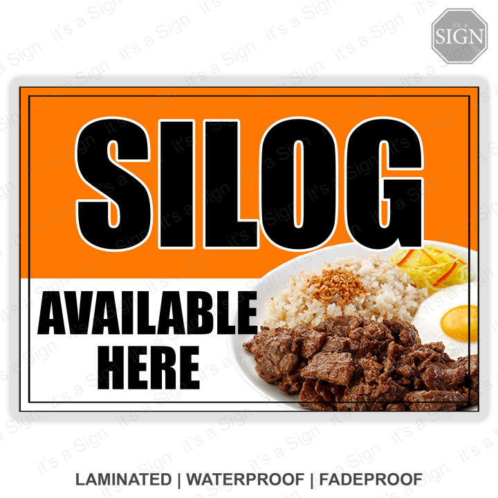 Silog Fastfood Store Sign - Laminated Signage Label - A4 / A3 Size ...