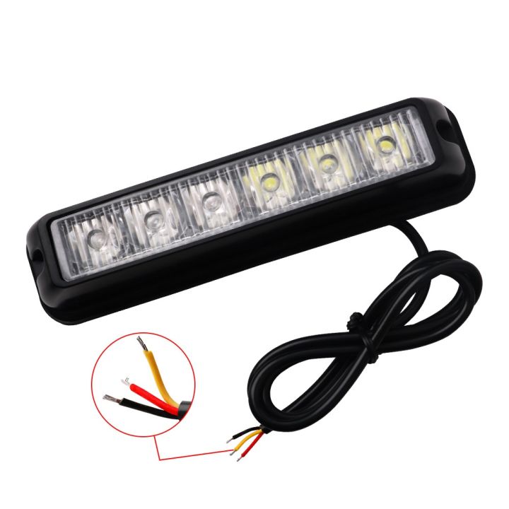 2pcs 6LED lights white white /red and blue blinker and steady 12v 2x6 ...