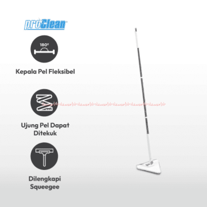 Proclean Mop Triangle Microfibre Alat Pel Model Segitiga Bisa Ditekuk ...