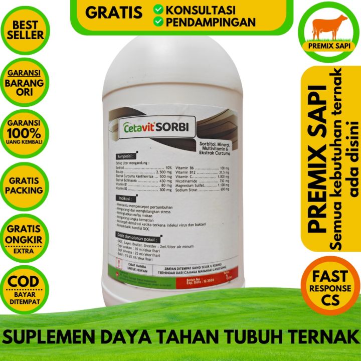 CETAVIT SORBI 1liter - Multivitamin ternak plus extra curcuma ...