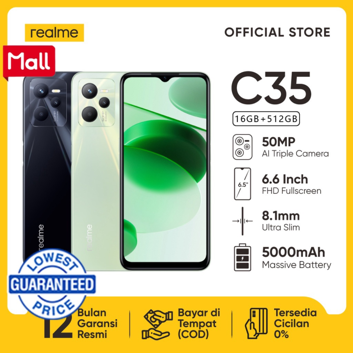 Realme C35 Original Phone 12GB+512GB Android Phone Smartphone 6.8 inch ...