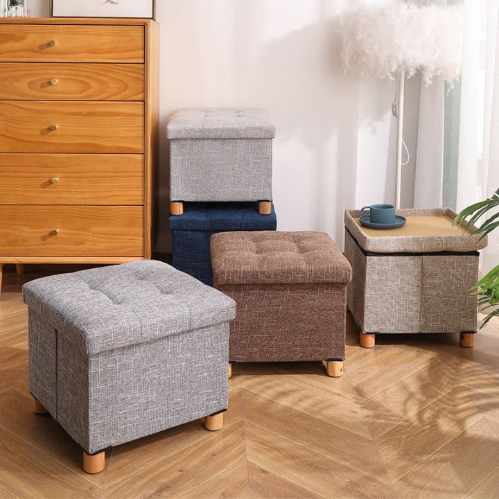 Heavy Duty Ottoman Foldable Storage Chair 38x38x38 Storage Box Stool ...