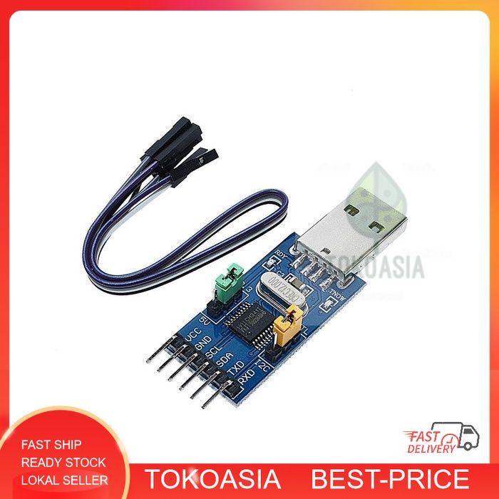 CH341T 2 in 1 module 3.3V 5V USB to I2C IIC UART USB to TTL | Lazada Indonesia