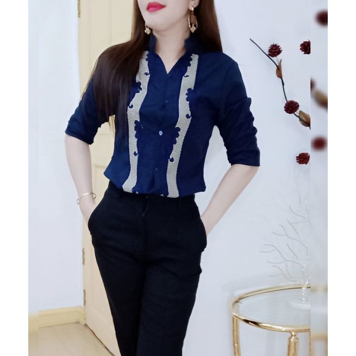 MODERN FILIPINIANA LADIES BARONG / OFFICE WORK WEAR HUGO BOSS PURE ...