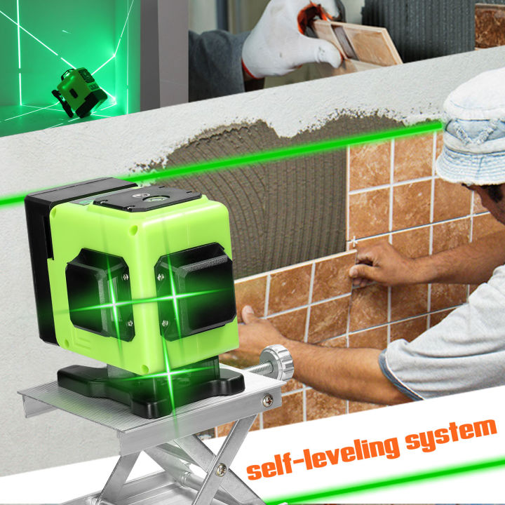 Mini Multifunctional 12 Lines L-aser Level 3° Self-leveling Machine USB ...
