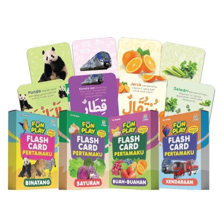 ISI 4 BOX | Fun Play Flash Card Pertamaku : Sayuran, Binatang, Buah ...