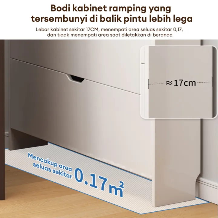 Lemari Sepatu Penyimpanan Minimalis Tertutup Rak Sepatu Multifungsi Rak ...