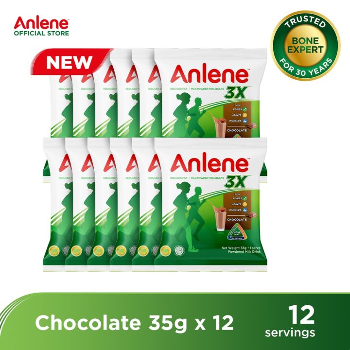 Anlene 3X MoveMax Milk Powder Chocolate 35G x12 (Sachet) | Lazada PH