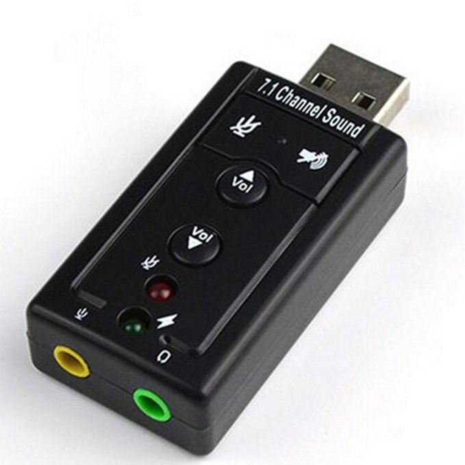 USB Sound Card External 7.1 Channel Ch Virtual Audio Sound Card Adapter ...