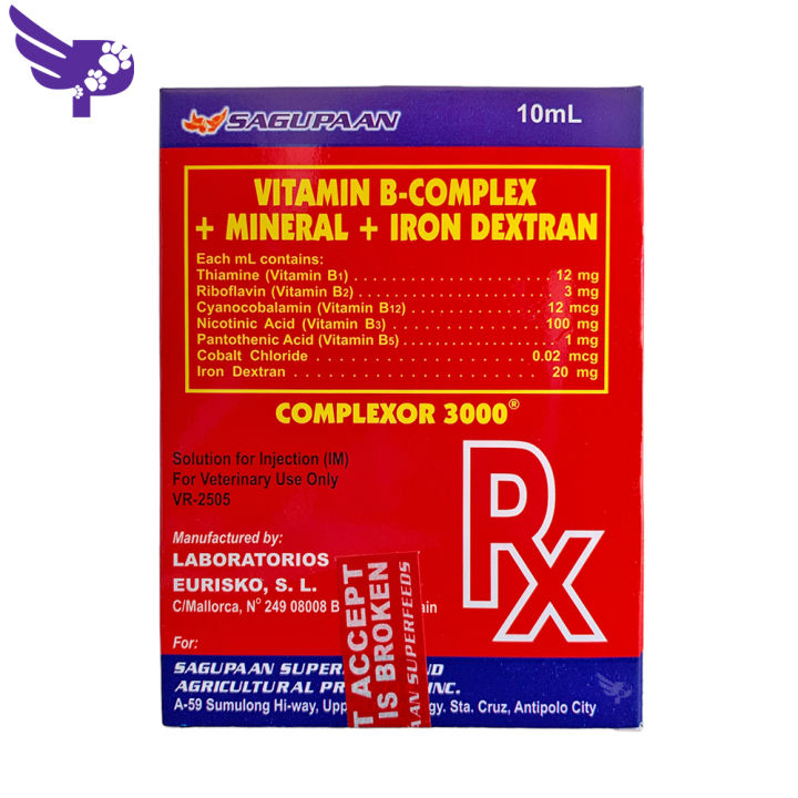 COMPLEXOR 3000 - 10mL – SAGUPAAN - Vitamin B-Complex + Mineral + Iron ...